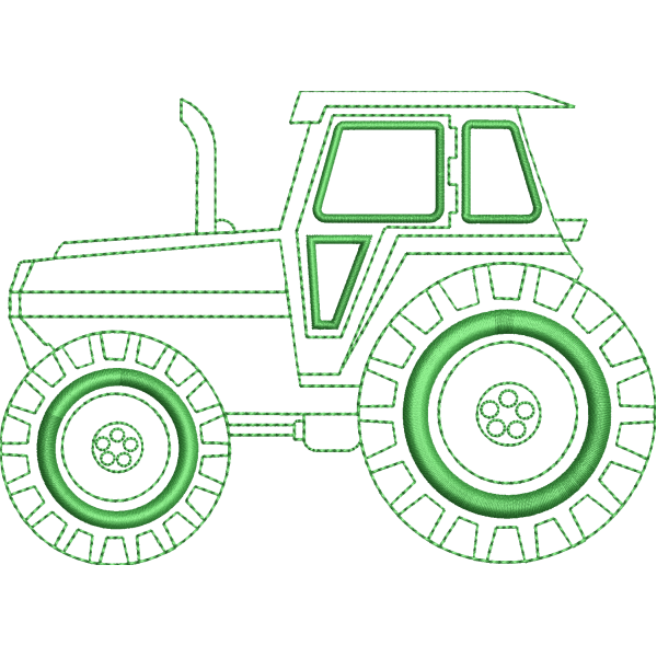 Best Tractor Outline Design for machine embroidery